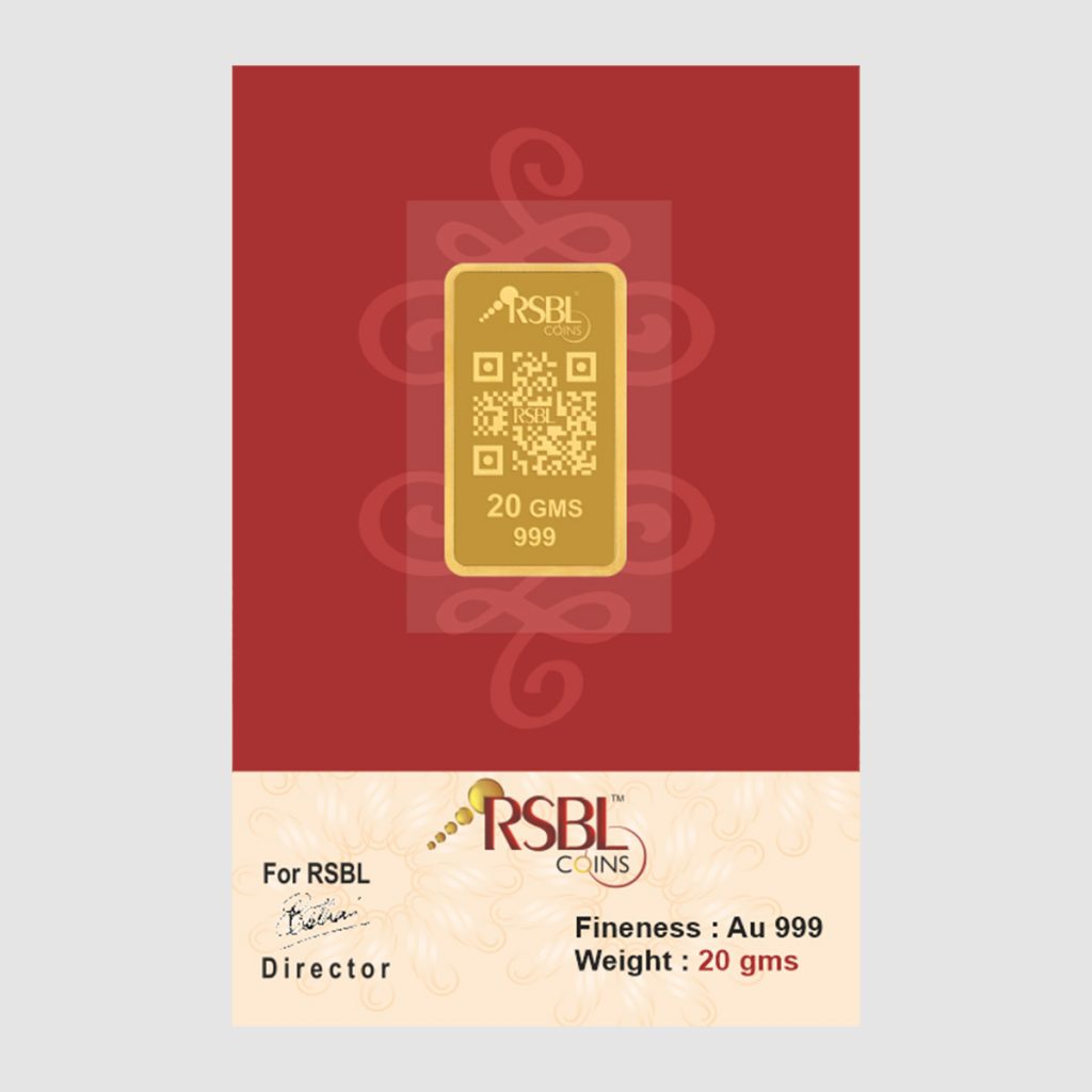 20gm 999 purity gold bar – RSBL eCoins