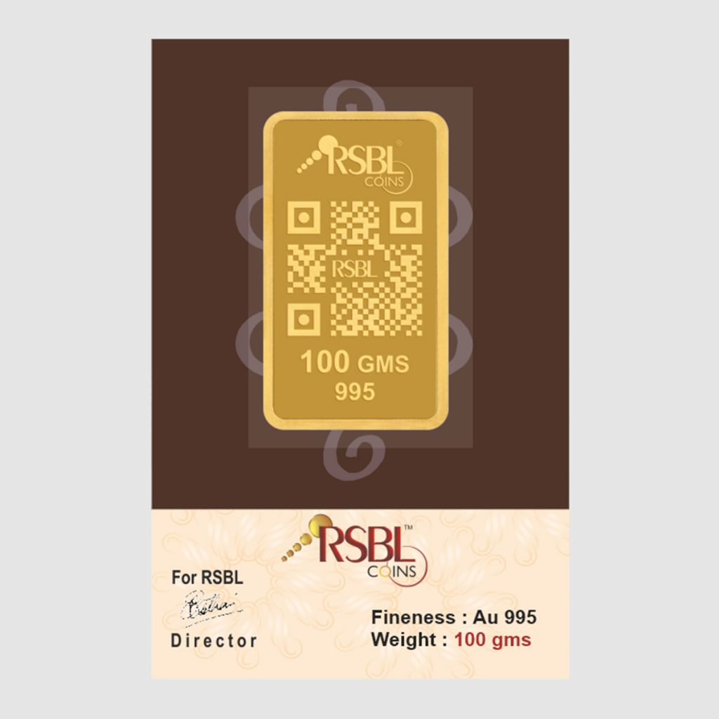 100gm 995 purity gold bar – RSBL eCoins